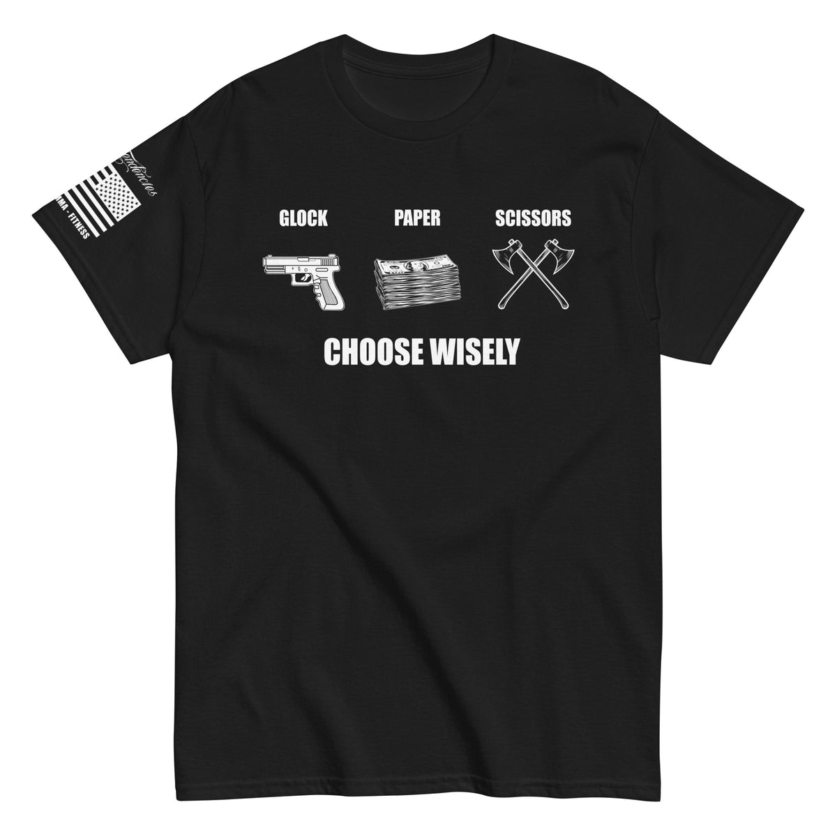 Glock, Paper, Scissors - Black T-Shirt – Killer Tendencies Apparel